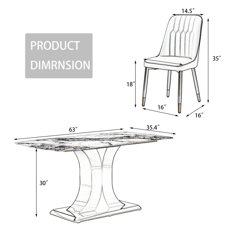 Mercer41 Sindia Rectangular 63'' L x 35.4'' W Restaurant Dining Set & Reviews | Wayfair